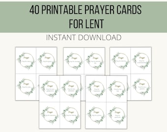 Lent Prayer Cards for Kids Season of Lent Learning and Thankful Prayers ...