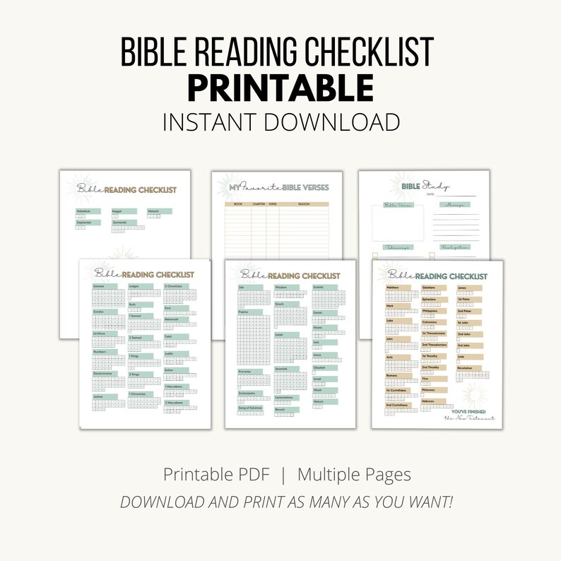Bible Reading Checklist Printable - Etsy