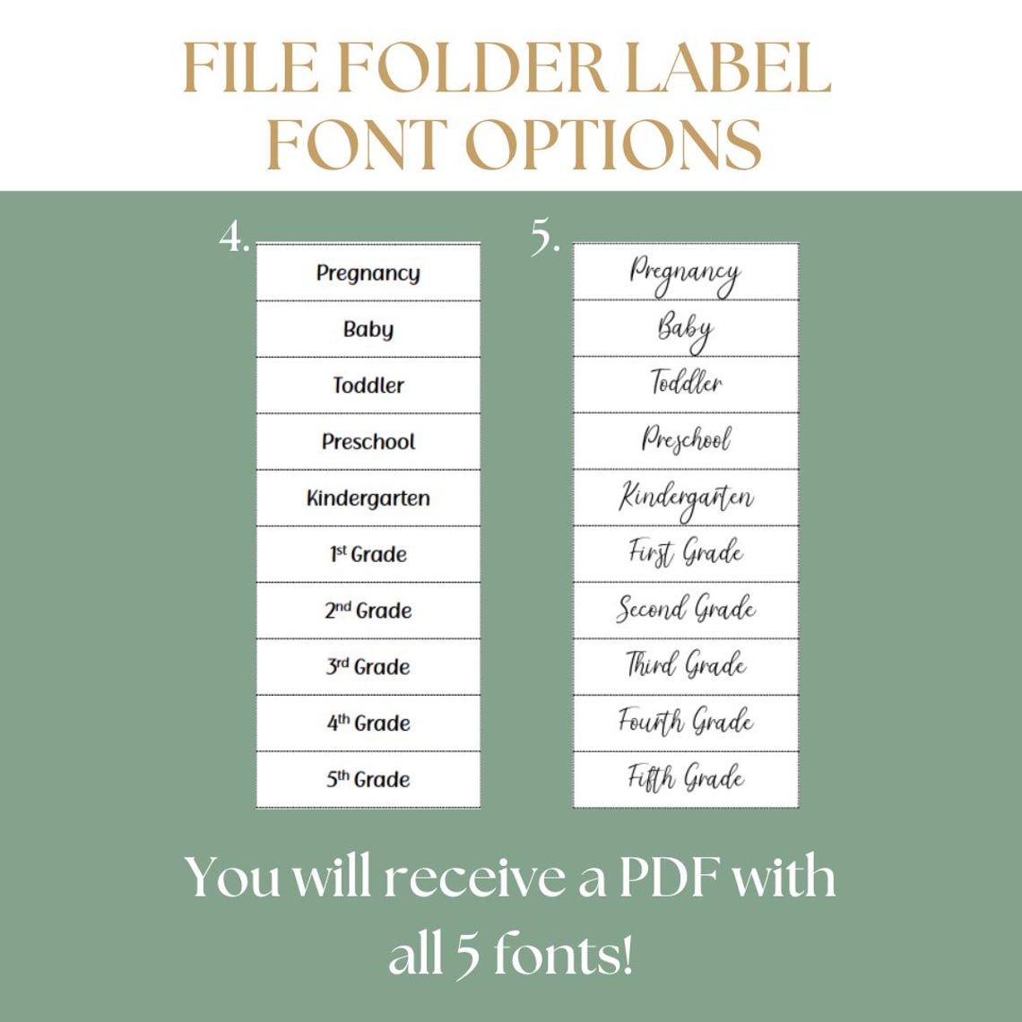 Printable File Folder Labels for Kids Milestone Box - Etsy
