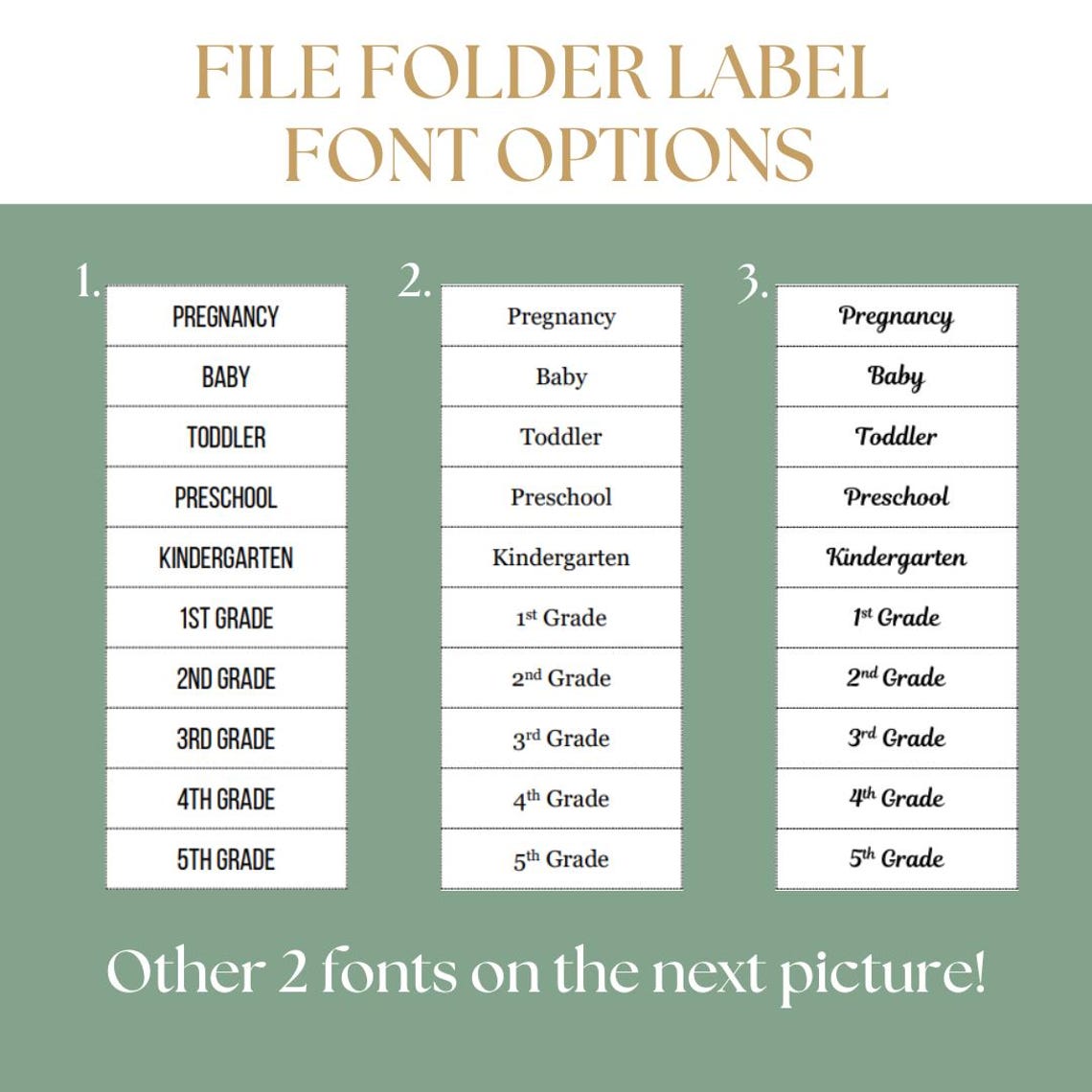 Printable File Folder Labels for Kids Milestone Box - Etsy