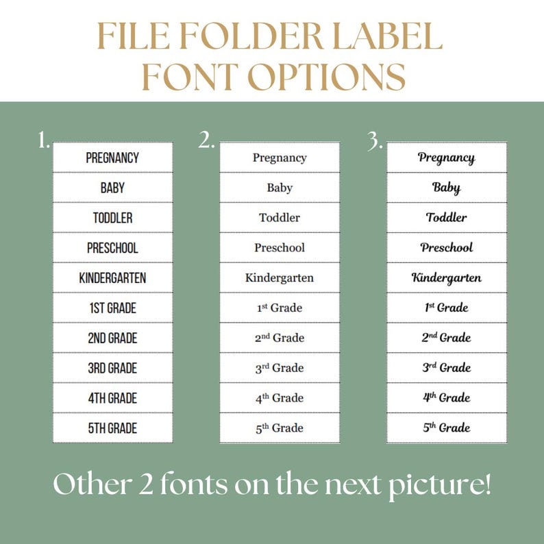 Printable File Folder Labels for Kids Milestone Box - Etsy