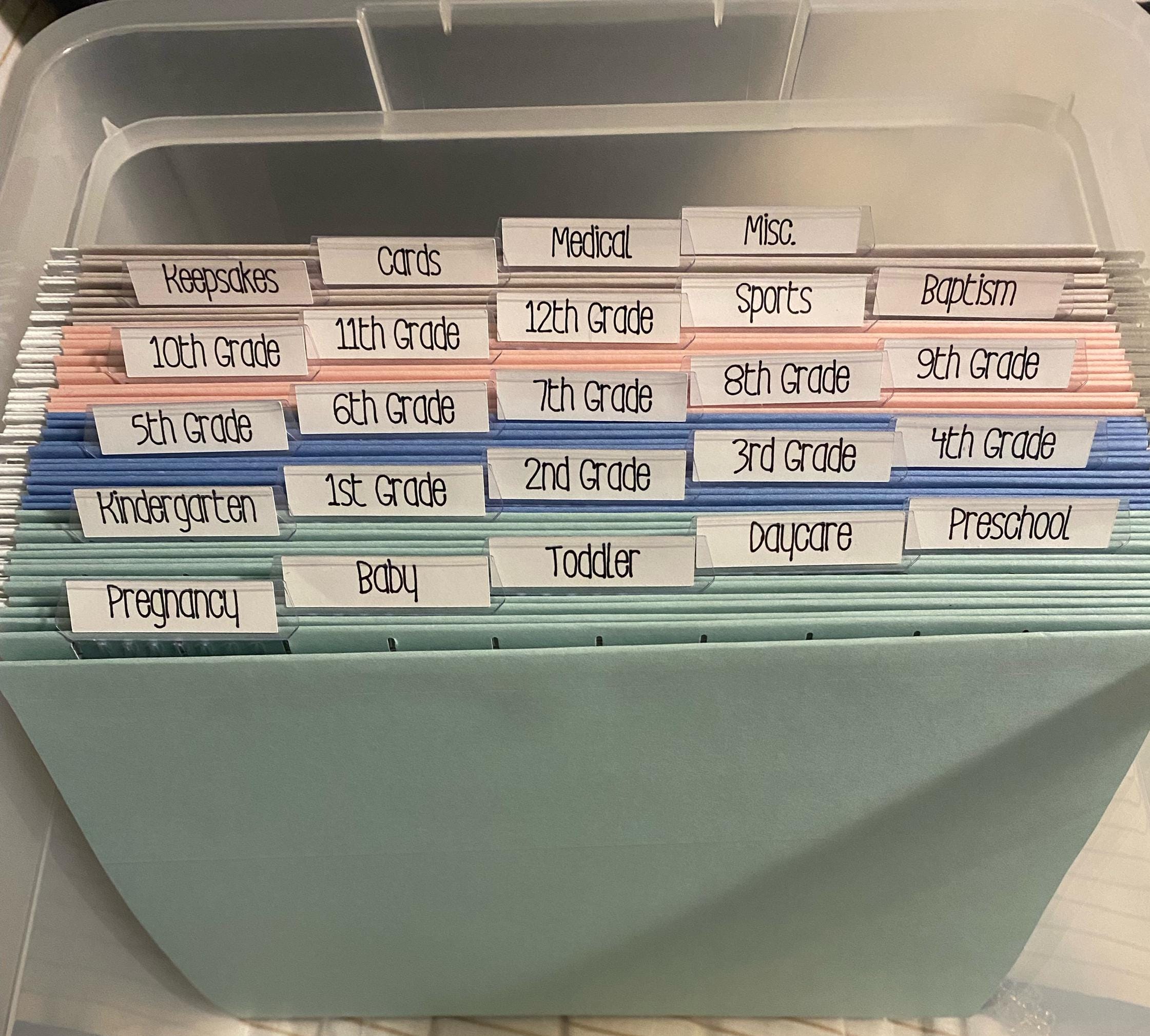 Printable File Folder Labels for Kids Milestone Box - Etsy