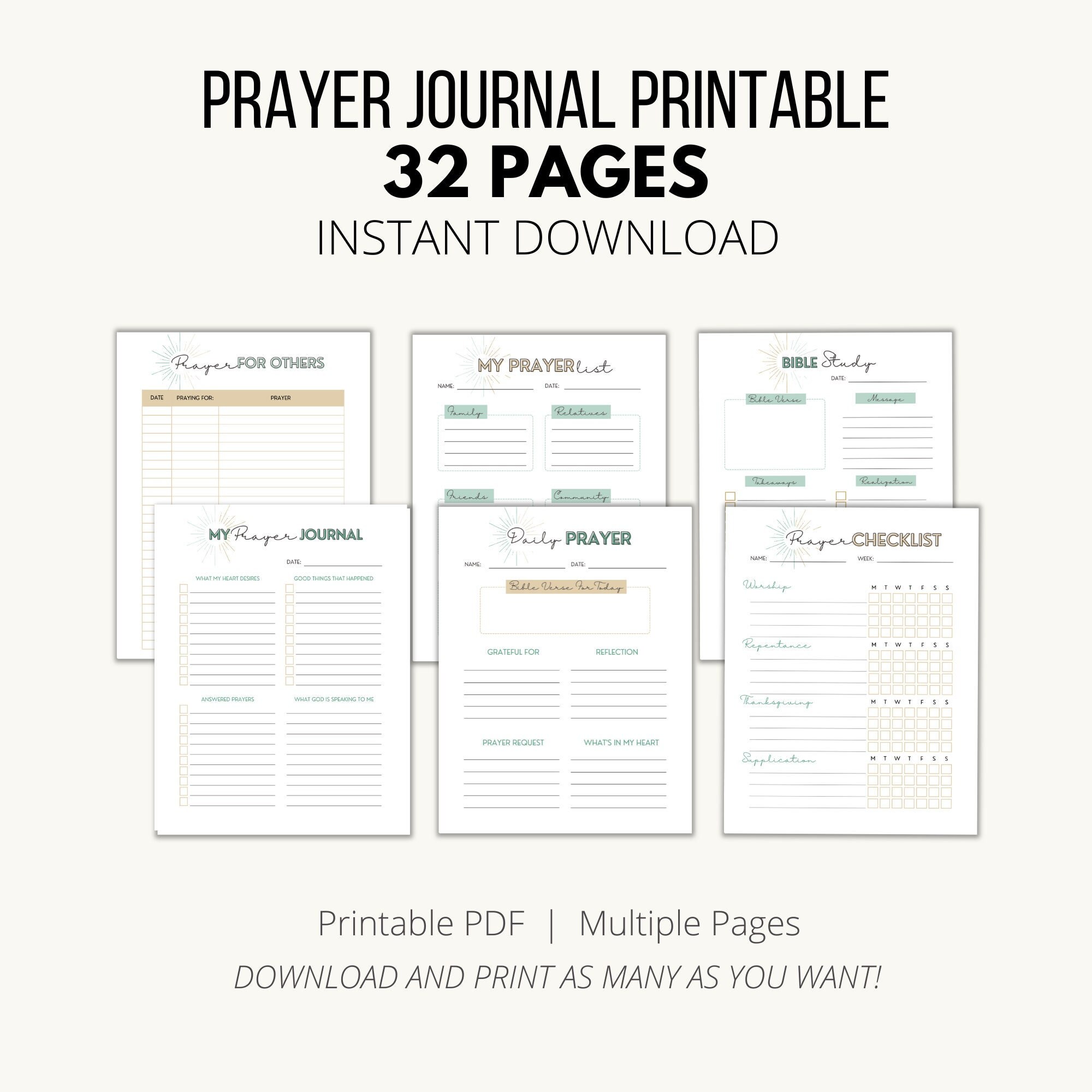 Prayer Journal Printable - Etsy