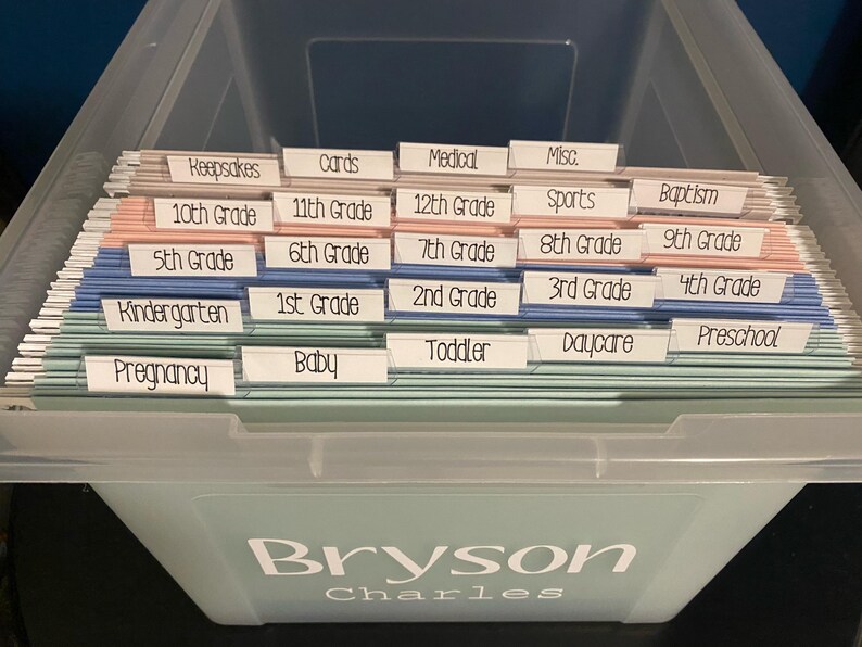 Printable File Folder Labels for Kids Milestone Box - Etsy