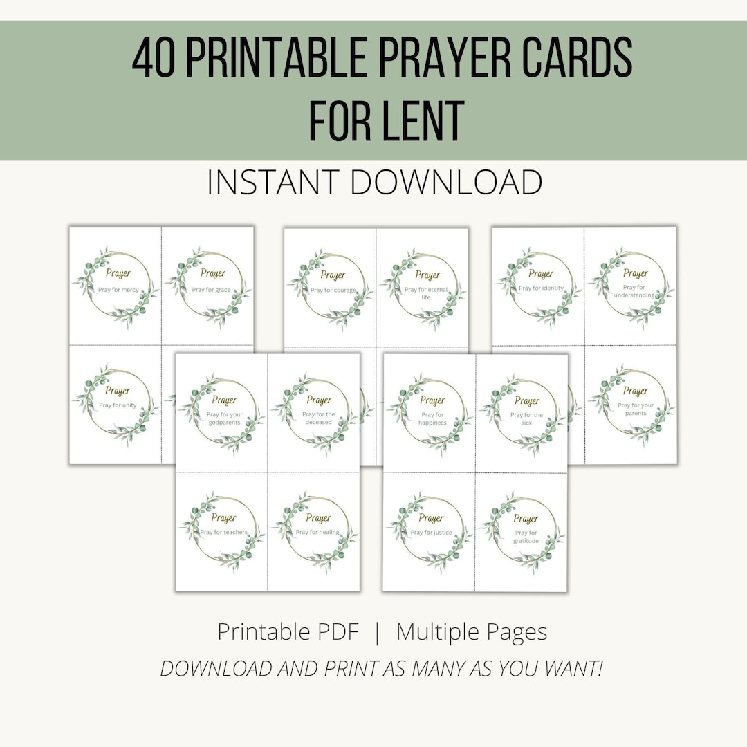 40 Prayer Cards for Lent - Etsy