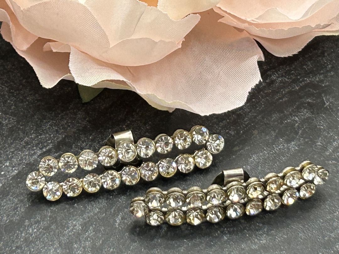 Delightful Art Deco Crystal Shoe Clips/art Deco Crystal Dress Clips ...