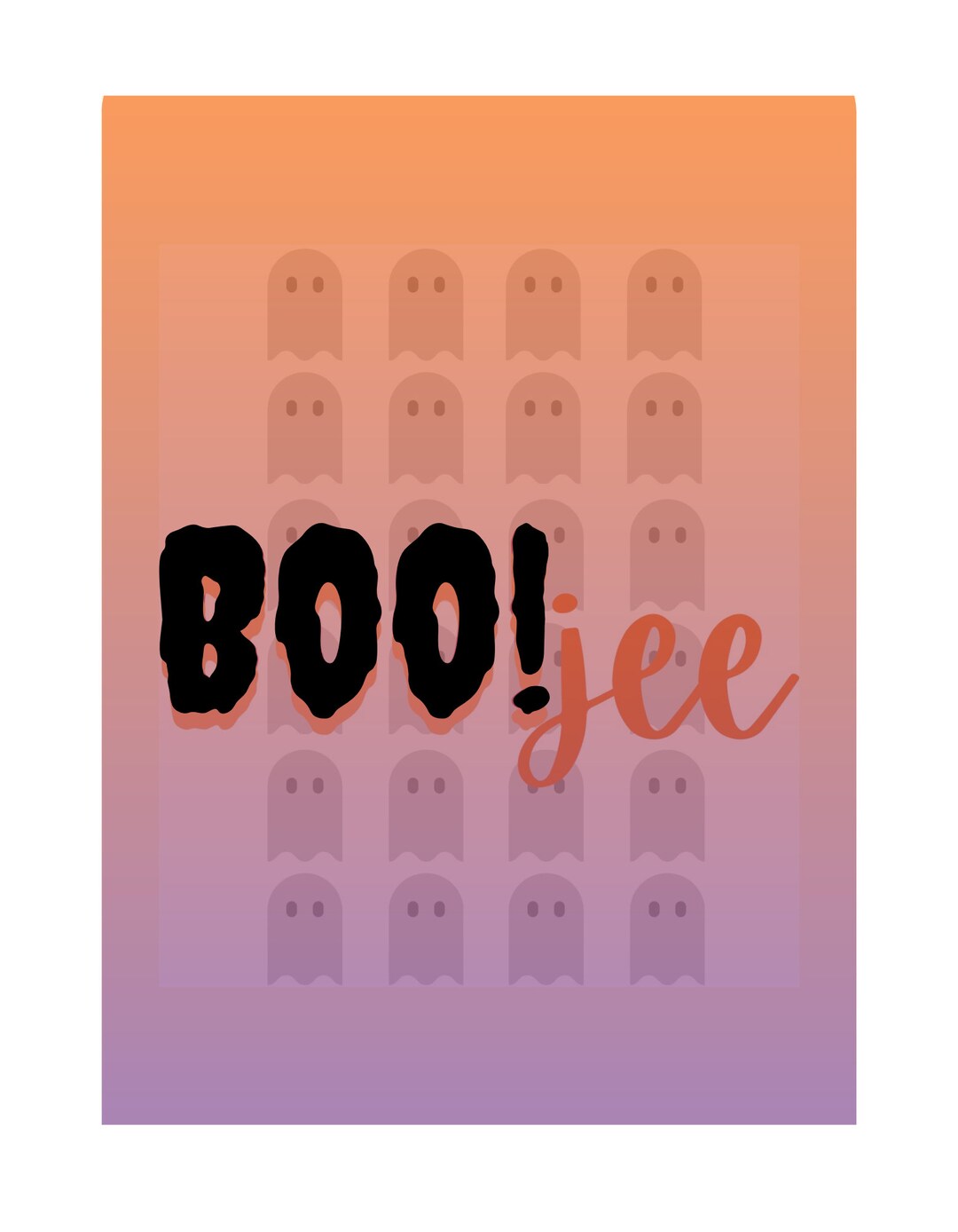 Boojee on Orange and Purple Ombre Background- Halloween Digital ...
