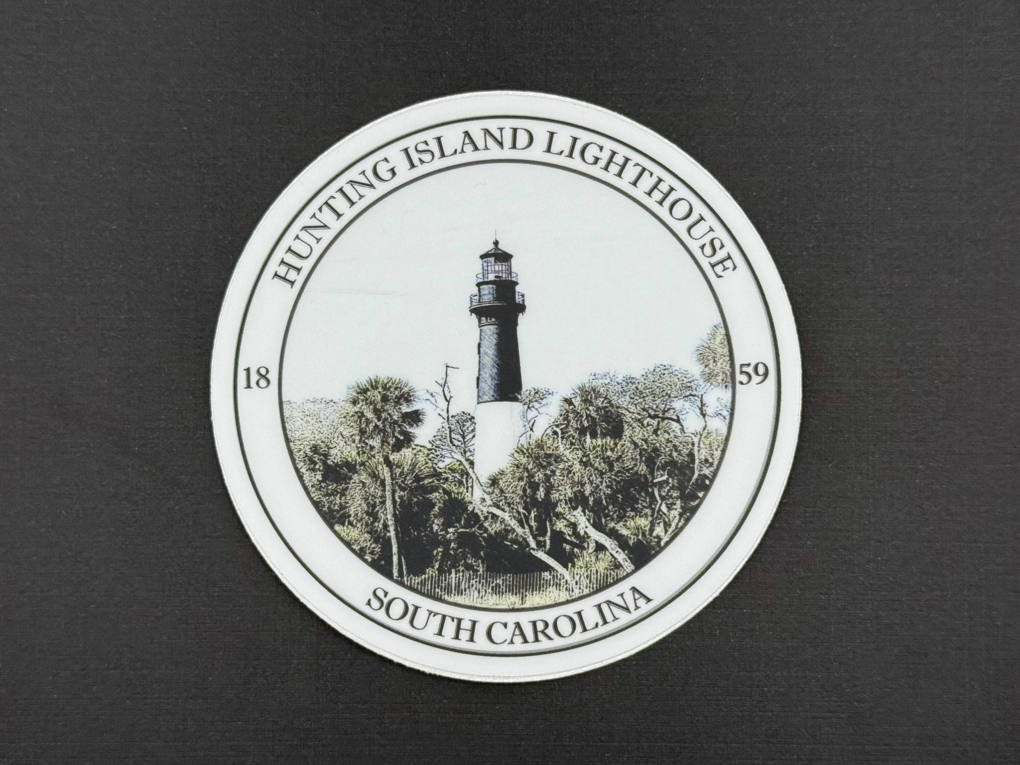 Hunting Island Lighthouse Sticker | South Carolina Lighthouse Sticker ...
