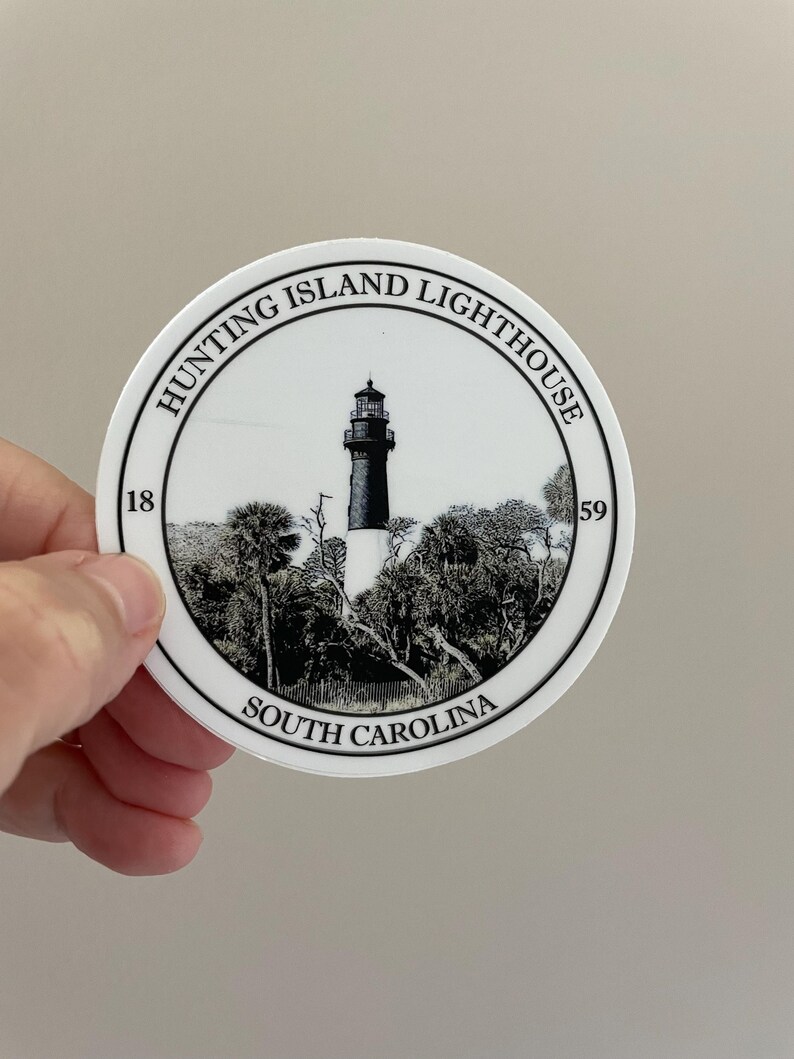 Hunting Island Lighthouse Sticker | South Carolina Lighthouse Sticker ...