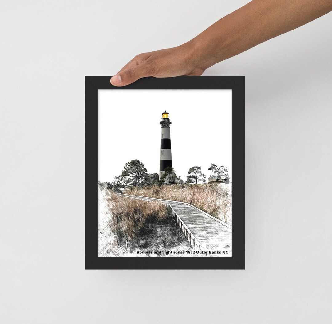 Bodie Island Lighthouse Framed Wall Art, Outer Banks Lighthouse Framed ...
