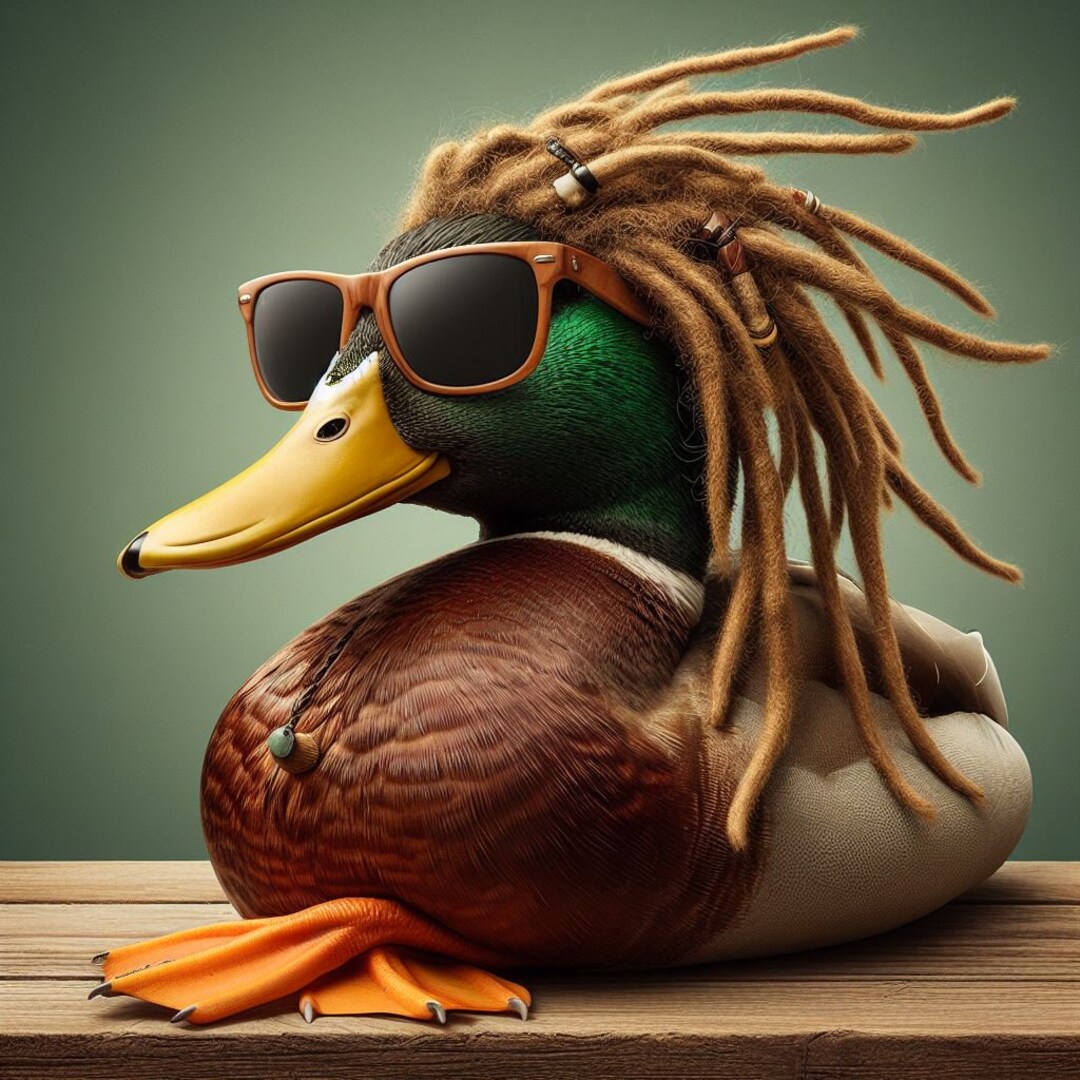 Duck With Dreadlocks and Sunglasses JPEG File in High Quality for ...