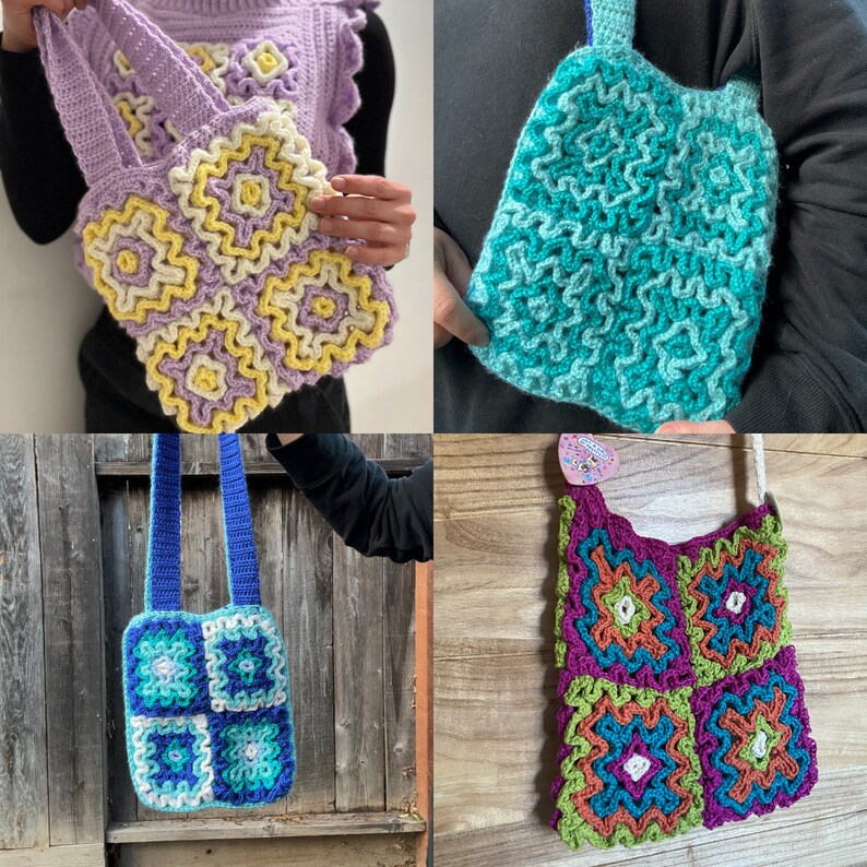 Squiggle Tote Crochet Pattern - Etsy
