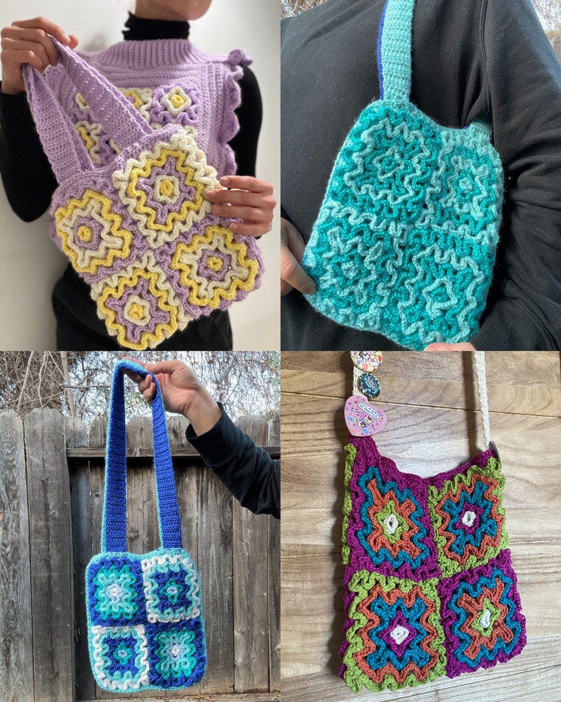 Squiggle Tote Crochet Pattern - Etsy