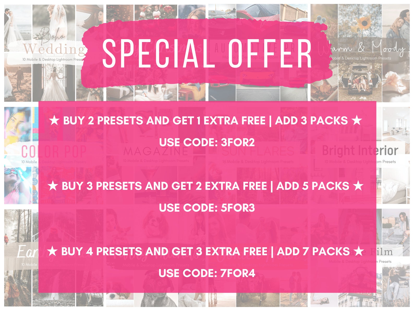 10 Pink Presets for Lightroom Mobile & Desktop, Bright Photo Filters ...