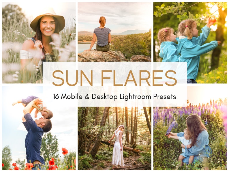16 Sun Flare Lightroom Presets / Photo Filters for Mobile & Desktop | Lens Flare Presets ...