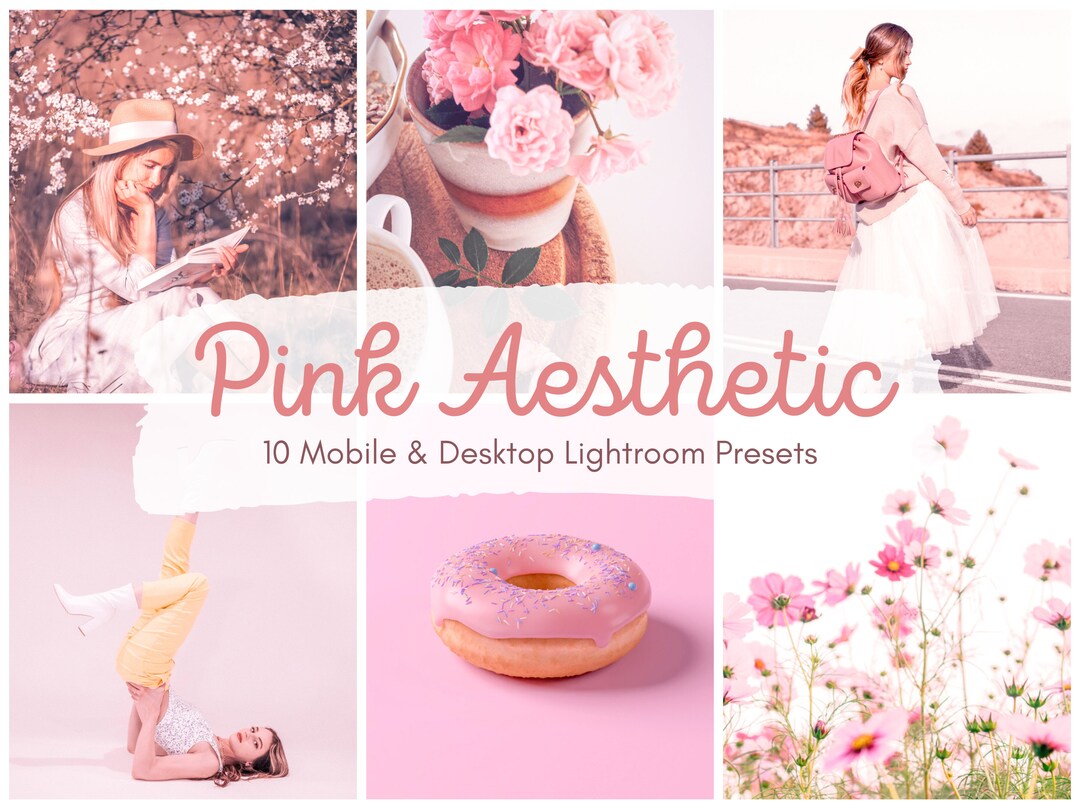 10 Pink Presets for Lightroom Mobile & Desktop, Bright Photo Filters ...