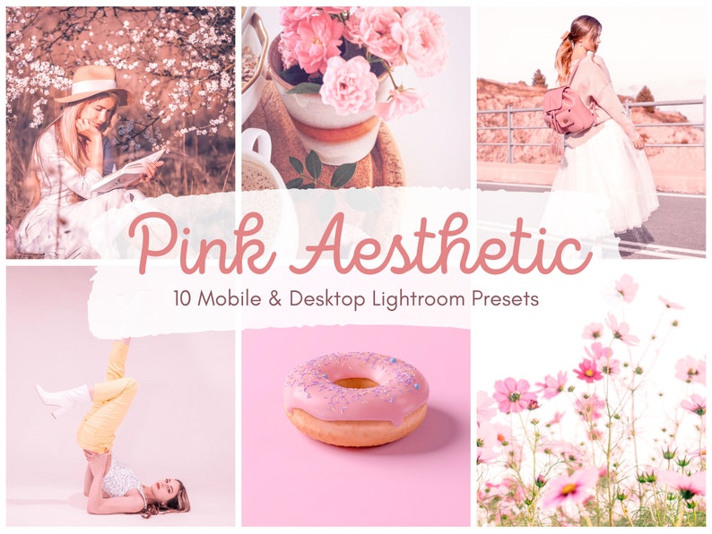 10 Pink Presets for Lightroom Mobile & Desktop, Bright Photo Filters ...