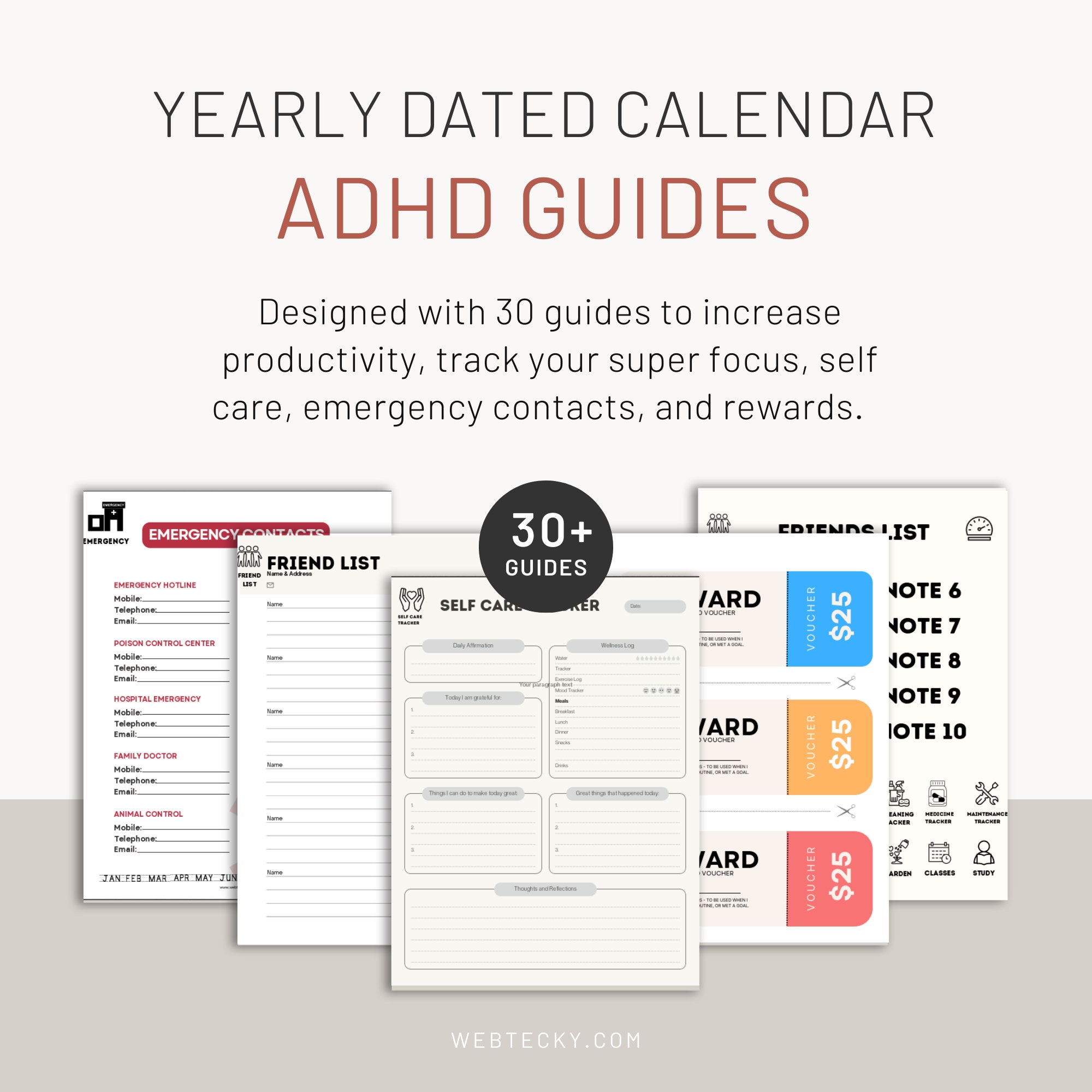 ADHD Planner, Digital Planner, ADHD Guides, Worksheets - Etsy