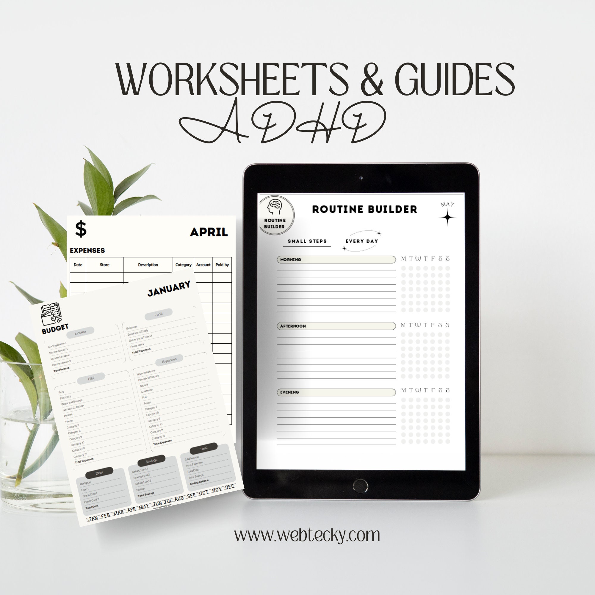 ADHD Planner, Digital Planner, ADHD Guides, Worksheets - Etsy