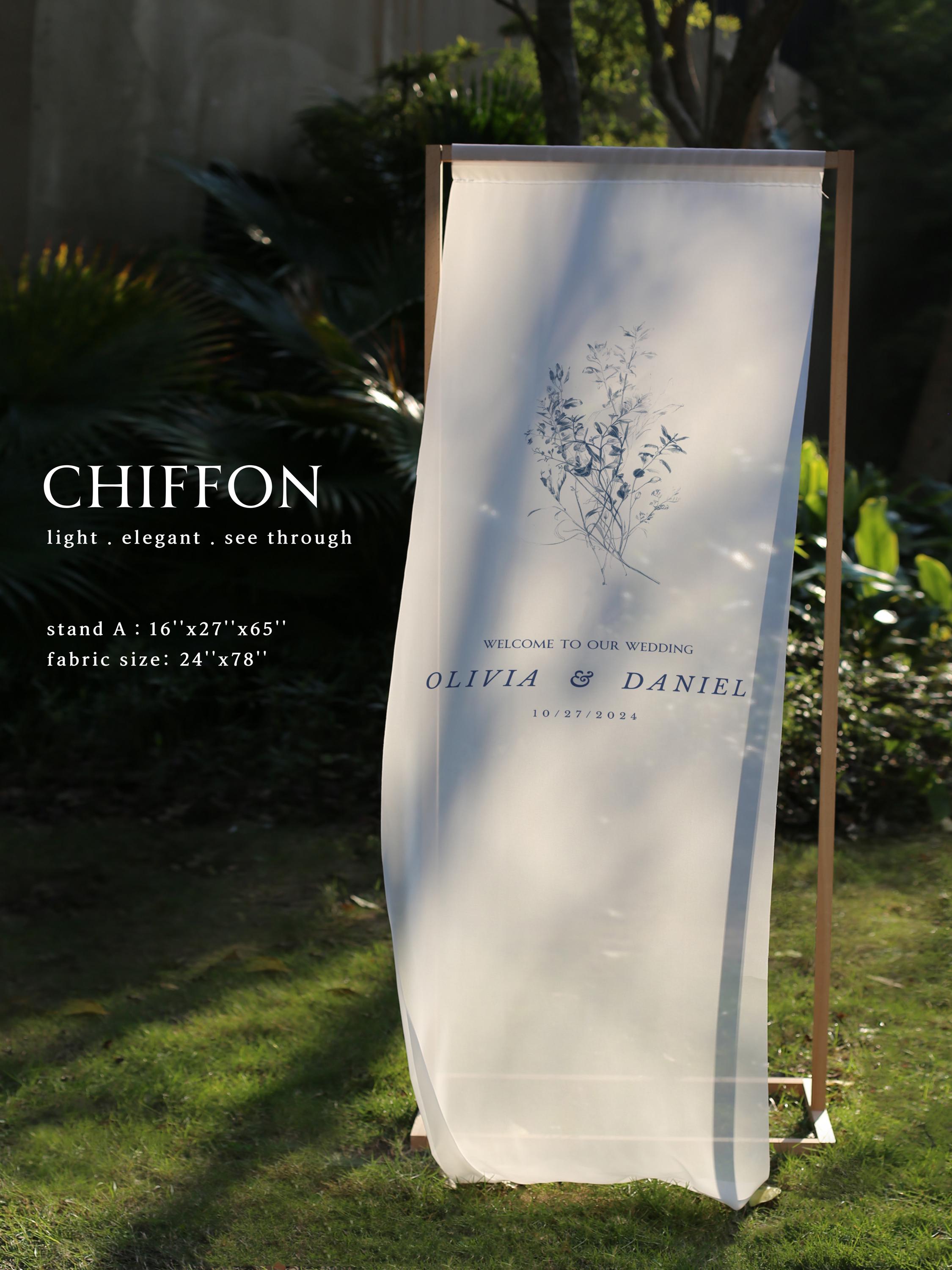 Linen Wedding Sign: Floral Fabric Banner, Destination Wedding Decor ...