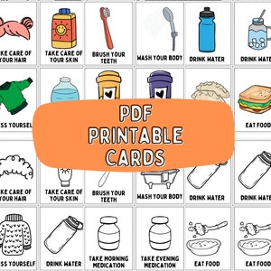Self Care Task Cards Printable PDF | Daily Care Tasks Printable ...