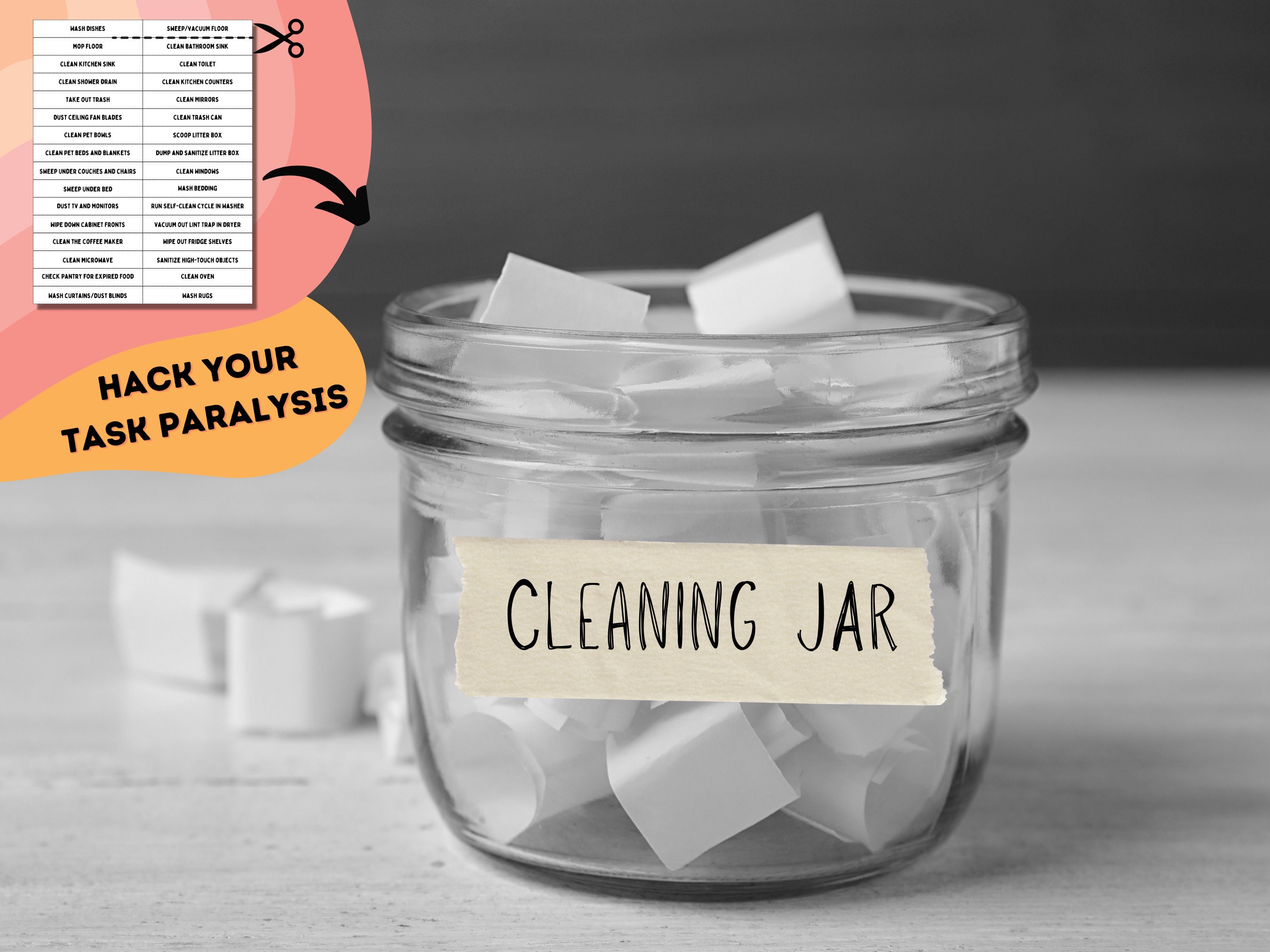 Cleaning Task Cards Kit | Productivity Life Hack | ADHD Executive ...