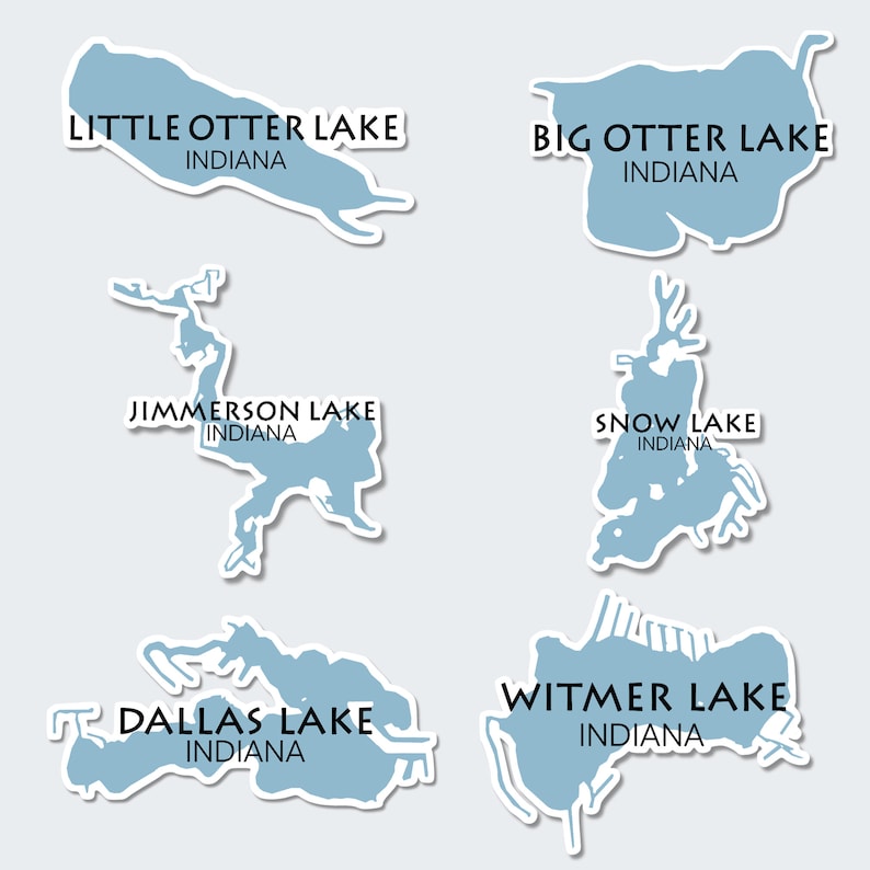 Custom Lake Shape Sticker: Waterproof Vinyl Decal for Tumblers, Kayaks ...