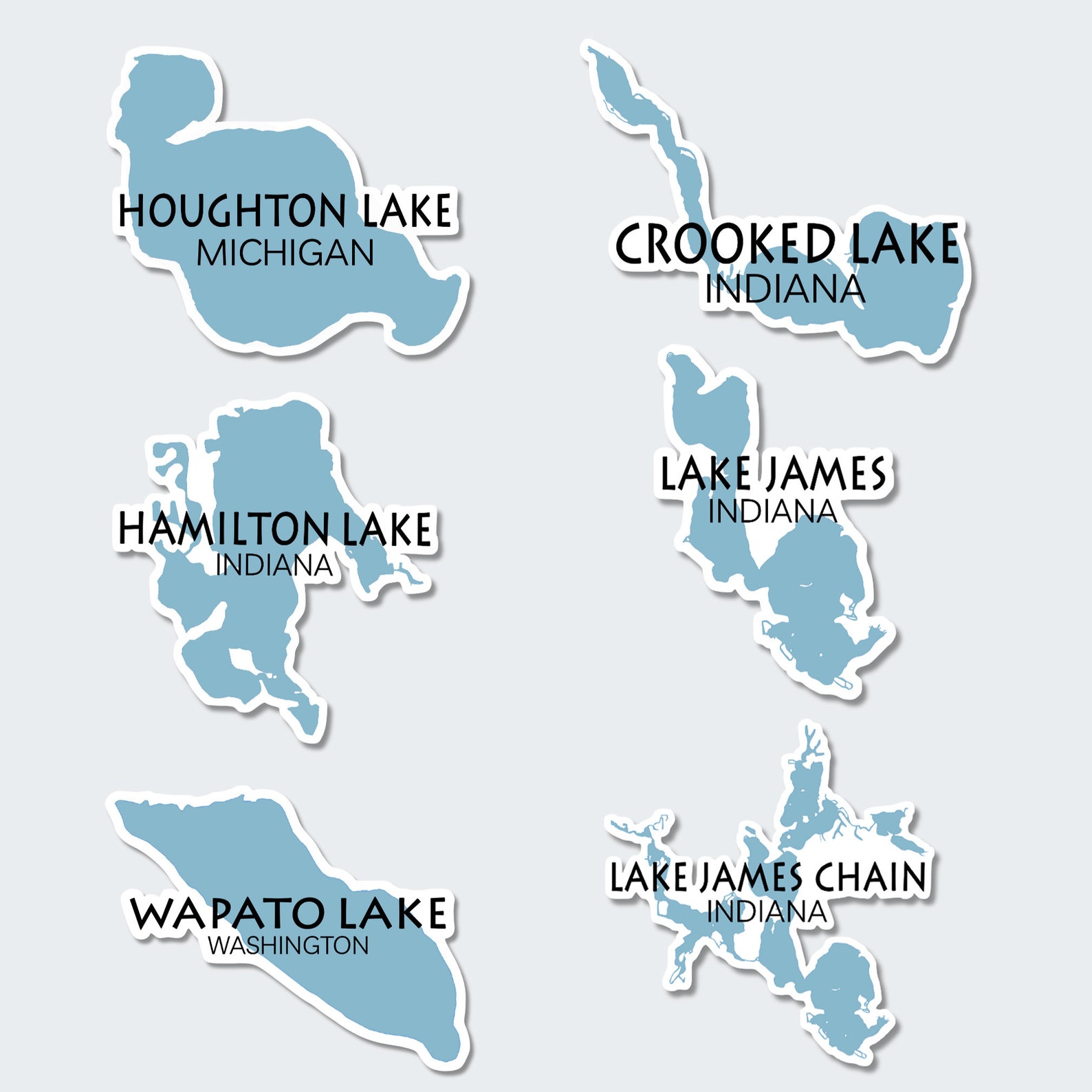 Custom Lake Shape Sticker: Waterproof Vinyl Decal for Tumblers, Kayaks ...