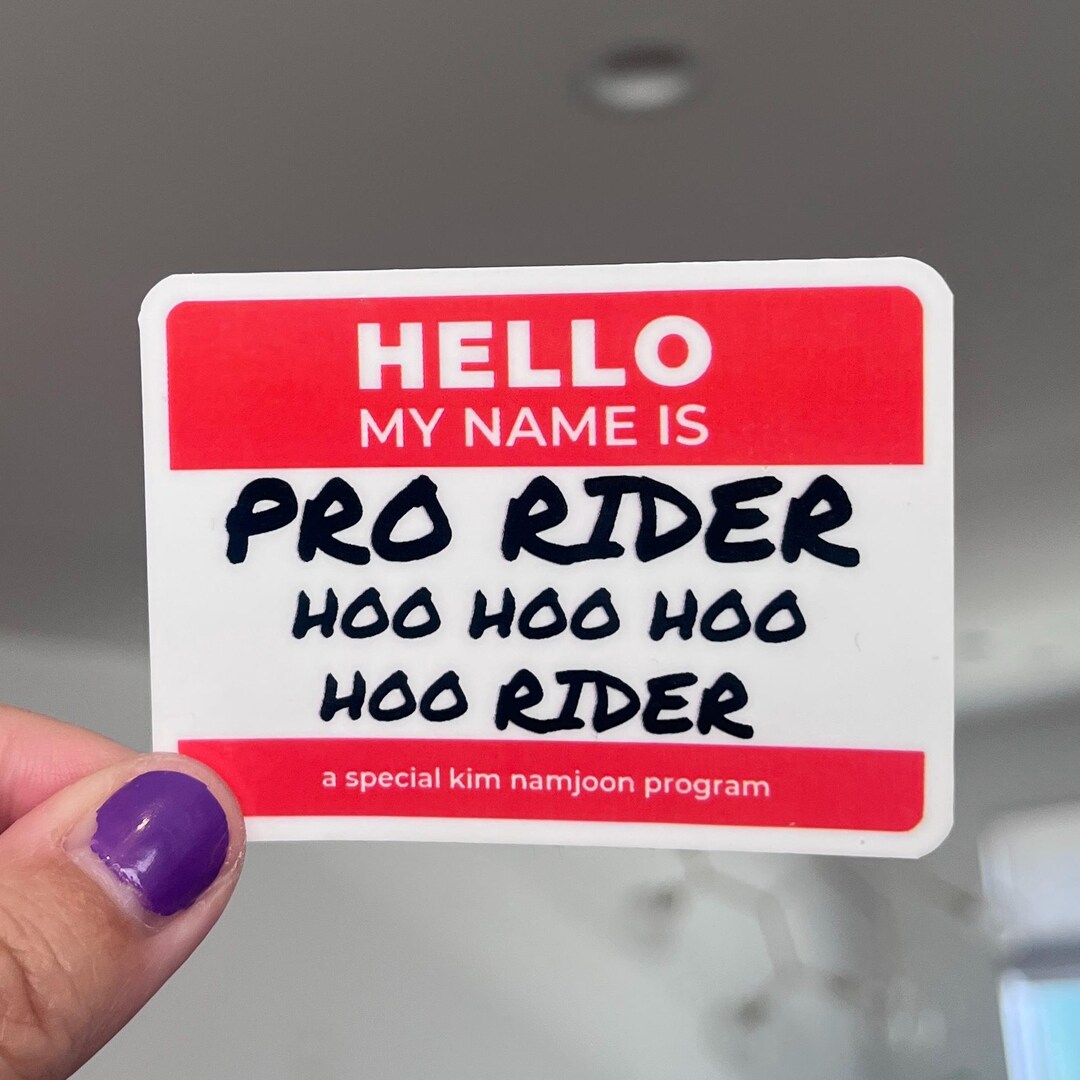 RM Nuts Lost Pro Rider Nametag Sticker - Waterproof Clear Vinyl - BTS ...