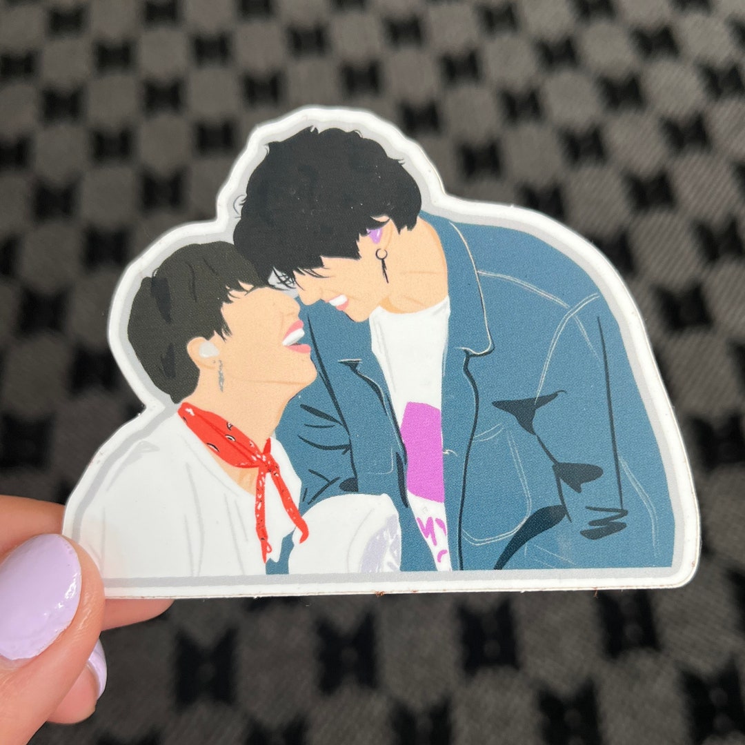 BTS Jikook 5th Muster Sticker - Jimin Jungkook Almost Kiss Waterproof ...