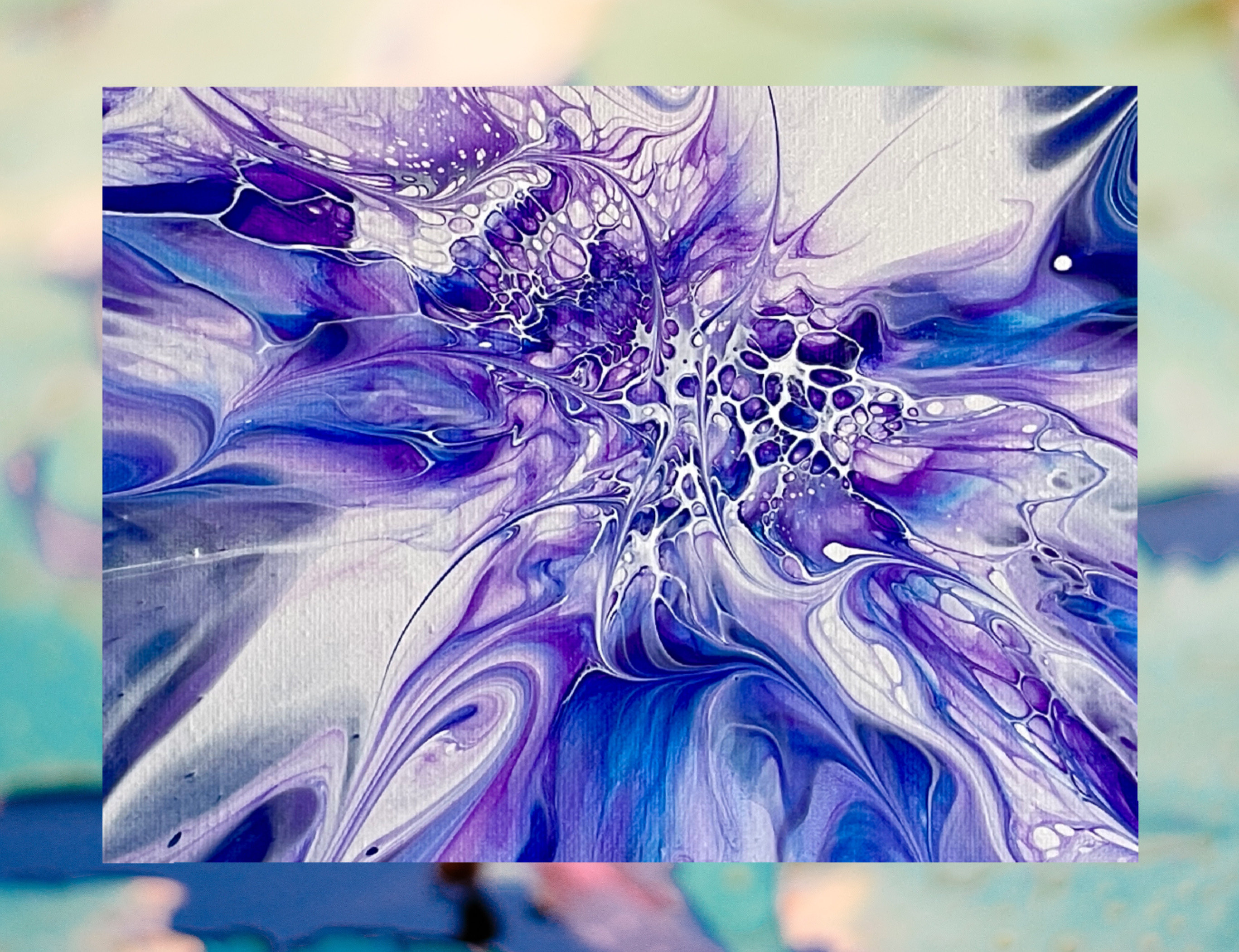 Purple Flower Acrylic Painting
