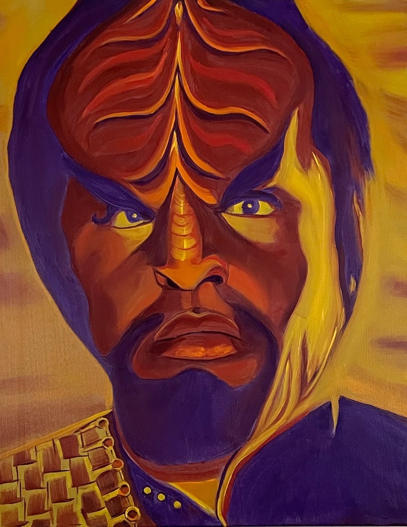 Original Oil Painting of Klingon Character Worf From star Trek Next ...