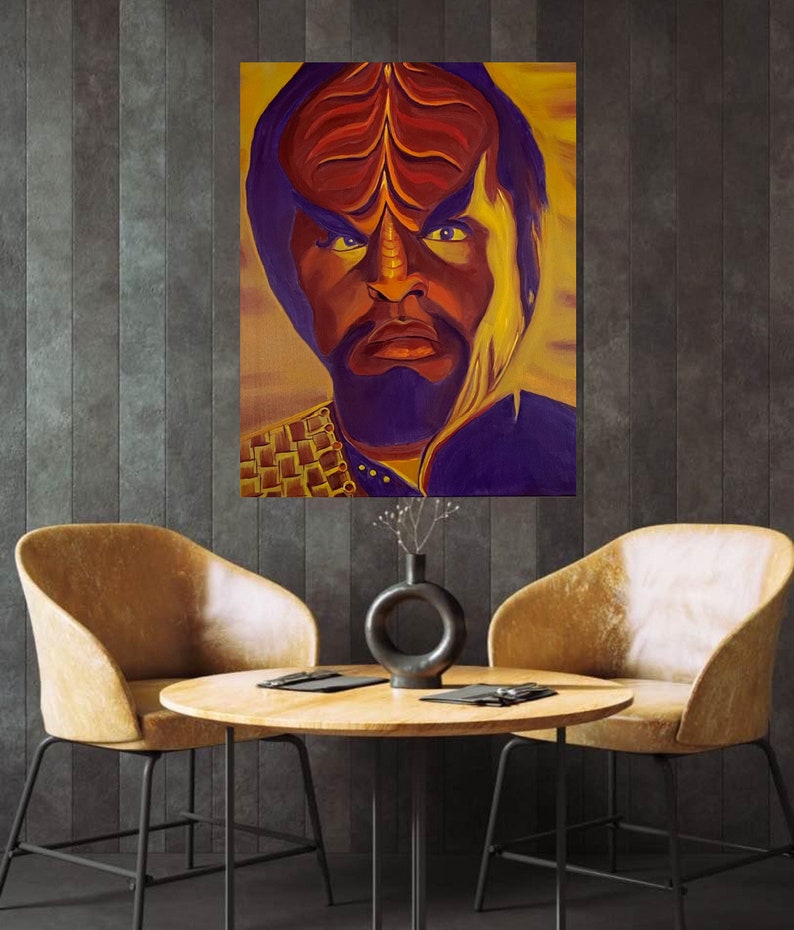 Original Oil Painting of Klingon Character Worf From star Trek Next ...