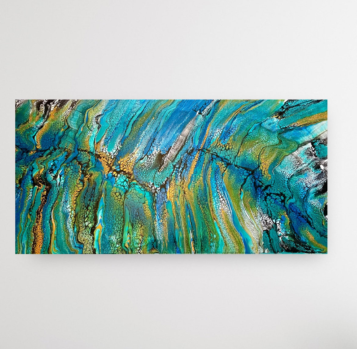 Beautiful Blue Abstract Fluid Art Acrylic Pour Painting/shelee Art ...