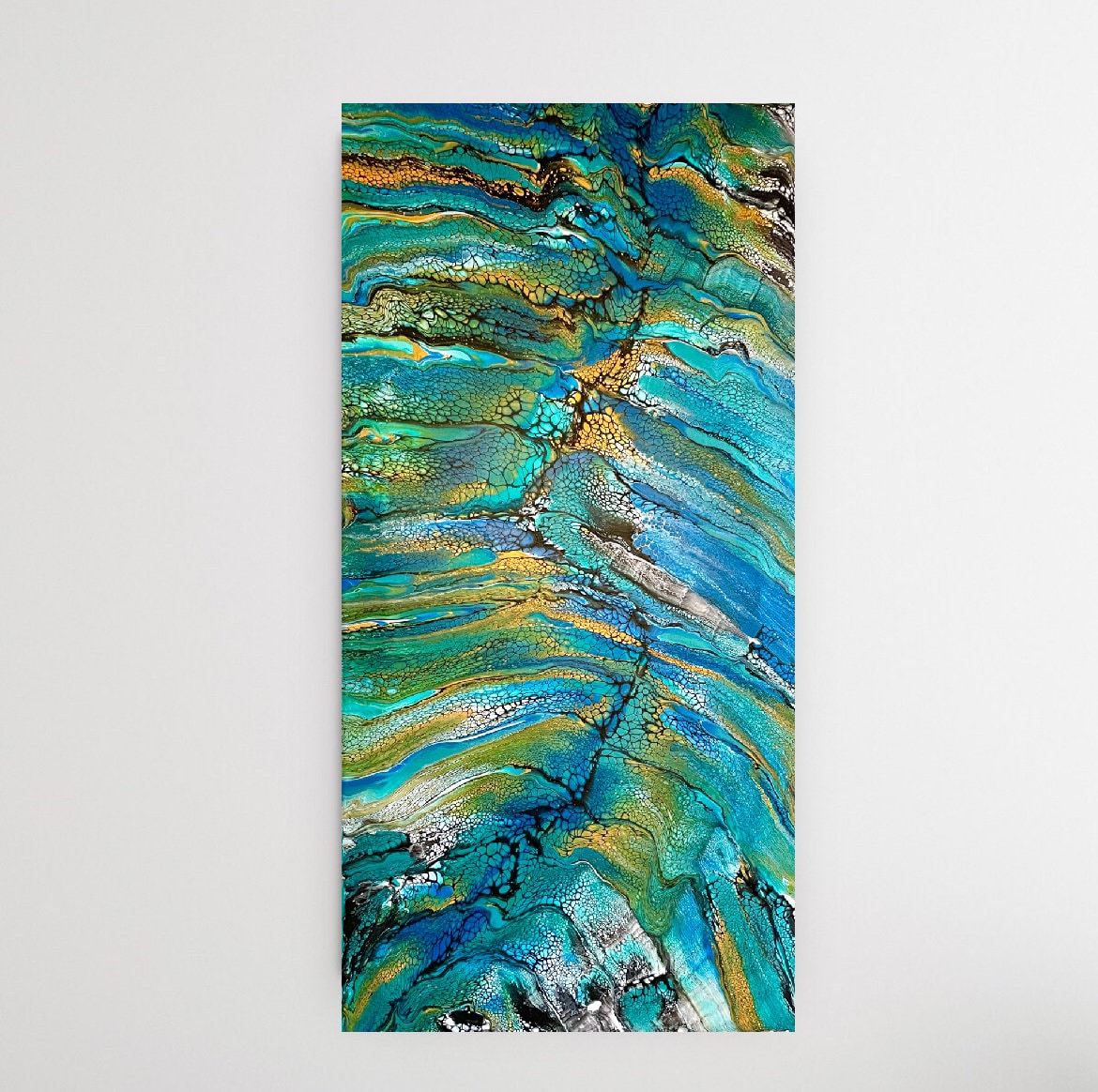 Beautiful Blue Abstract Fluid Art Acrylic Pour Painting/shelee Art ...