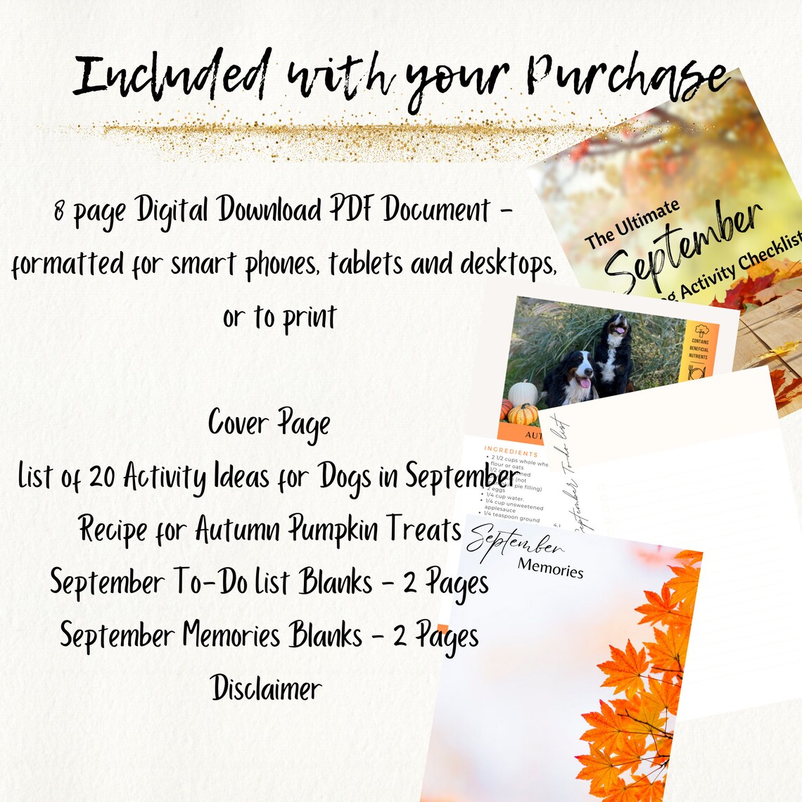 September Dog Activity Checklist / Dog Activity Ideas / - Etsy