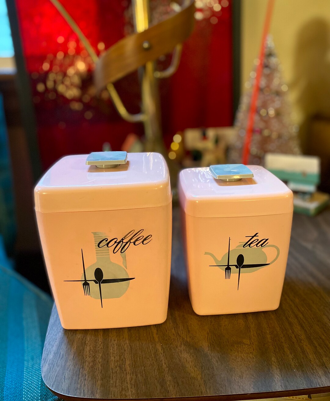 Vintage Lustro Ware Pink Two Piece Canister Set MCM Vintage 1950s - Etsy