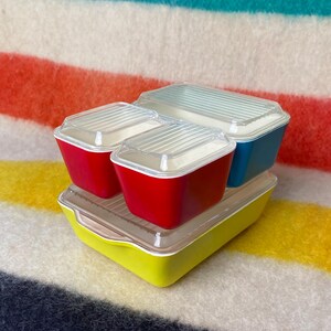 Vintage Rare Toy Pyrex Primary Refrigerator Dish Set 1960s Banner Co ...