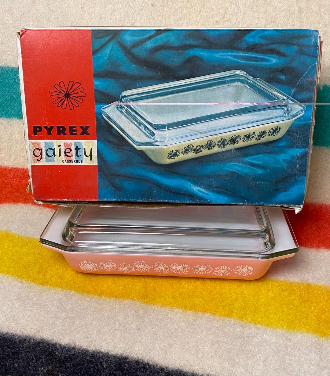 Vintage Rare Pyrex JAJ Pink Daisy Space Saver Dish W/ Box England New ...