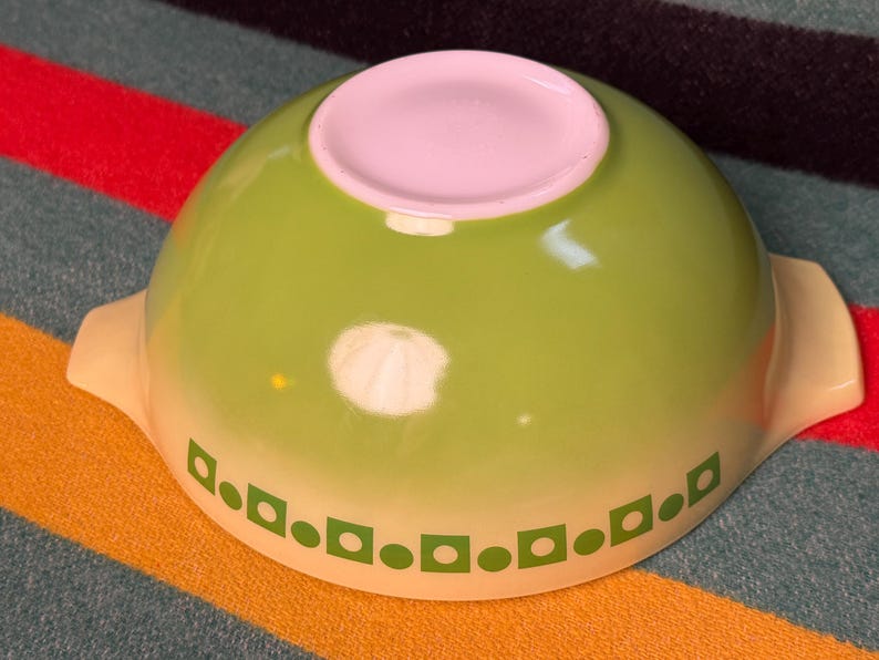 Vintage Rare Pyrex Green Salad / Green Dot Square in Original Box ...