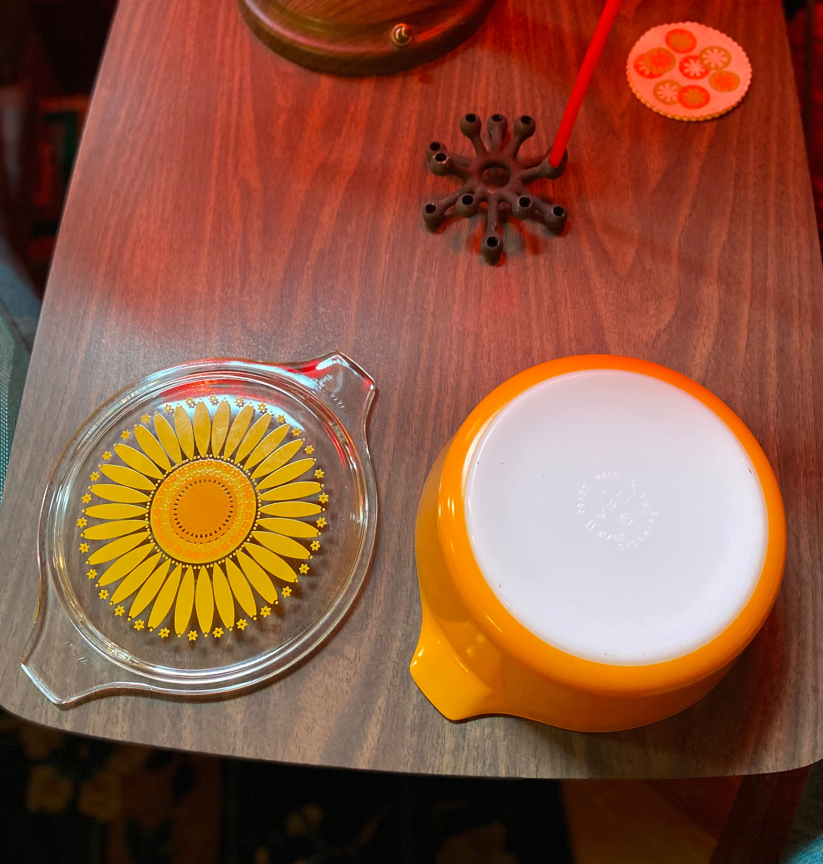 Vintage Rare Pyrex Sunflower Daisy Round Casserole Dish Set - Etsy