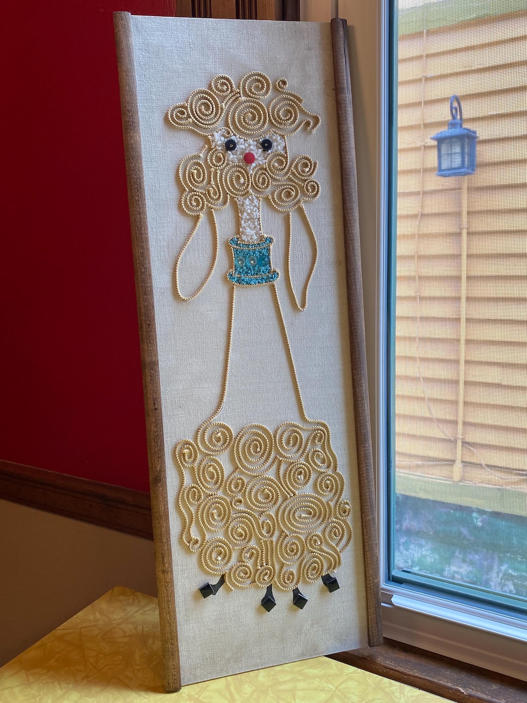 Vintage Rare Mid Century Poodle Gravel Art Mid Century Living Bedroom ...