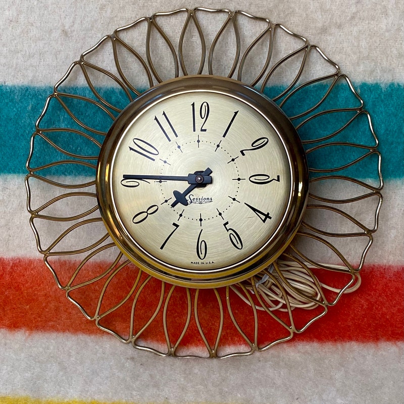 Mid Century Wall Clock - Etsy