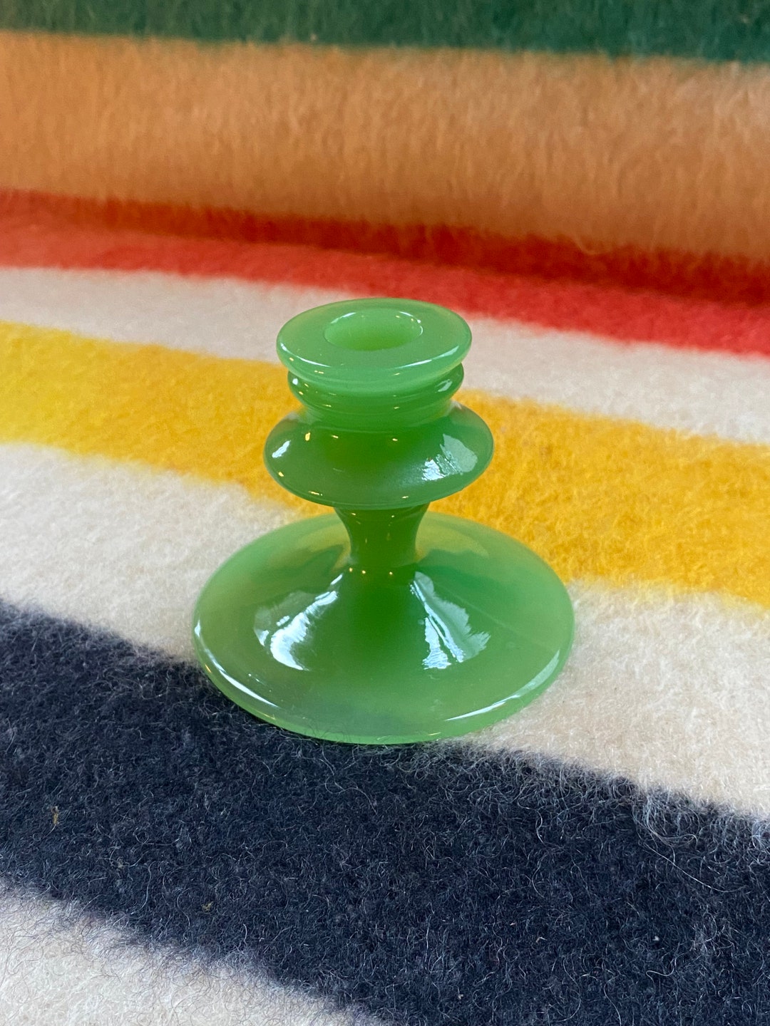 Vintage Jadeite Candle Stick Holder 1970s - Etsy