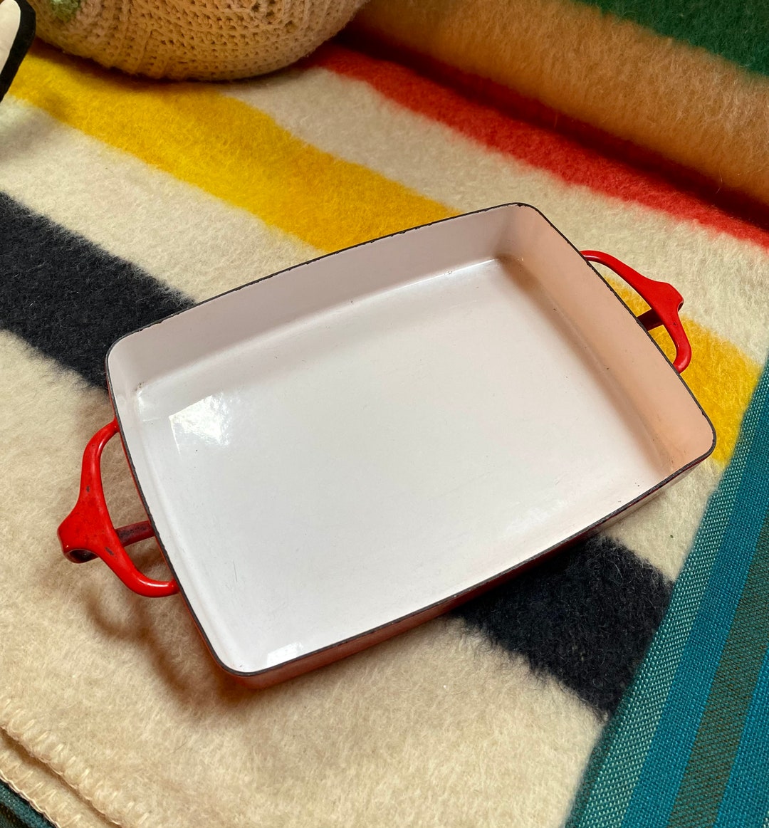 Vintage Dansk Kobenstyle IHQ Red Square Casserole Baking Dish Enamel ...
