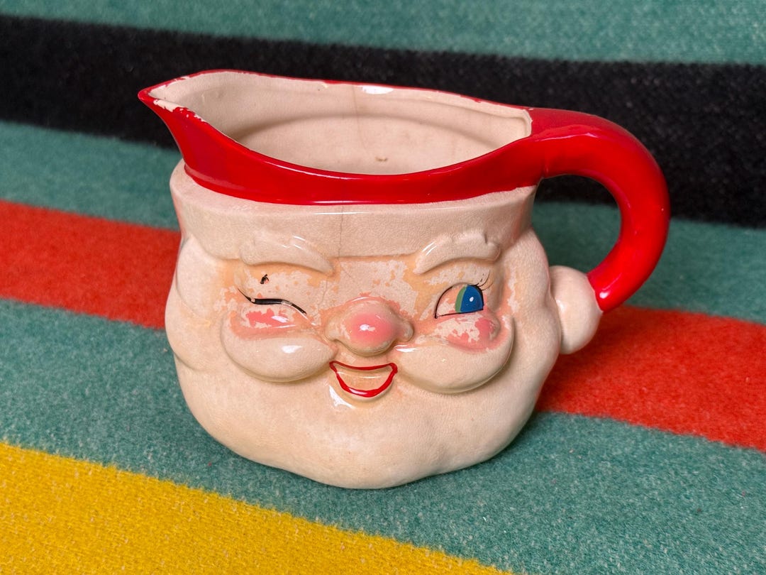 Vintage Holt Howard Winking Santa Eggnog Pitcher 1960s Mid Century ...