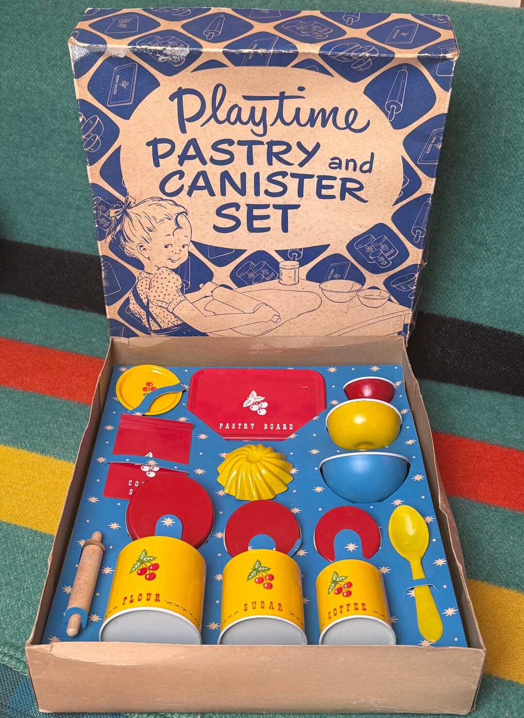 Vintage Rare NOS Ohio Art Pastry and Canister Toy Set Mid Century ...