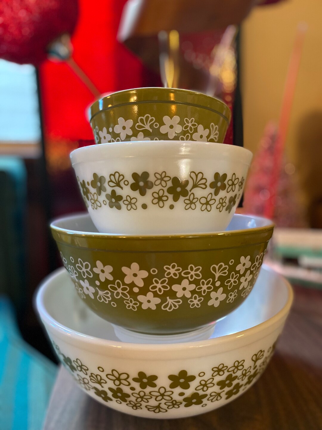 Vintage Pyrex Crazy Daisy Spring Blossom Mixing Bowl Set 1970s Mid a ...