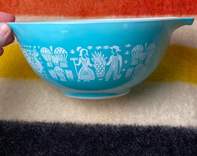 Vintage Rare Pyrex Lady on the Left Butterprint 442 Cinderella Handle ...