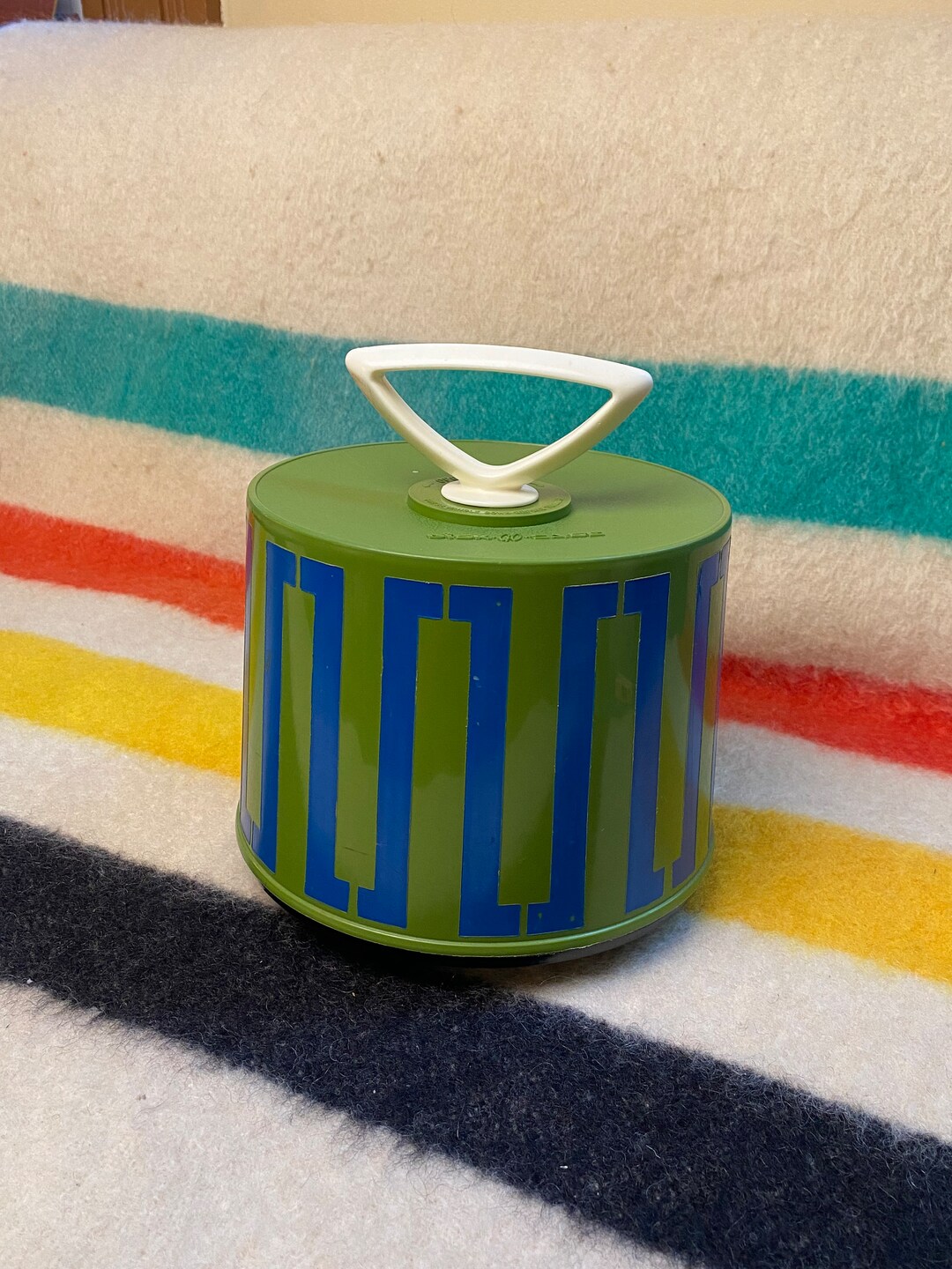 Vintage Rare Mid Century Mod Green Stripe 45 Disk-go-case W/ 45s ...